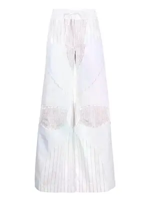 Off-White Striped Wide-leg Trousers - White