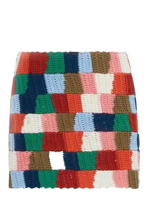 Marni Colour-block Knitted Skirt - Red