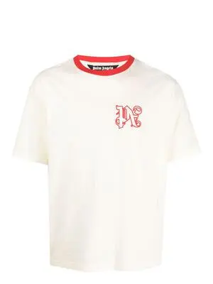Palm Angels Racing Monogram-print T-shirt - White