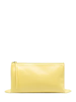 JIL SANDER Debossed Logo Clutch Bag - Yellow