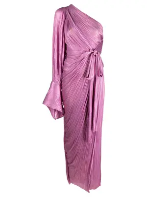 MARIA LUCIA HOHAN Palmer Plissé-pleated Gown - Pink