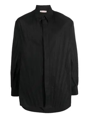 Valentino Garavani Pleated Long-sleeve Shirt - Black