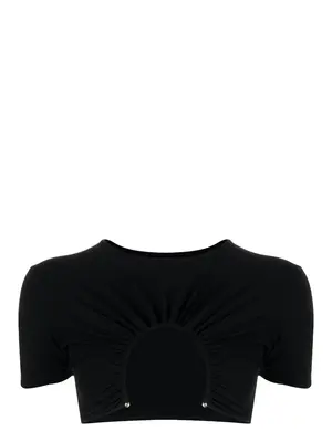 Christopher Esber Cut-out Cropped T-shirt - Black