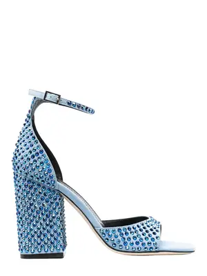 Paris Texas Holly Fiona 100mm Rhinestone Sandals - Blue