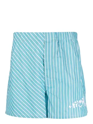 PALMER Palmer Logo-Print Striped Shorts