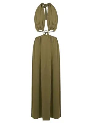OLYMPIAH Cut-out Maxi Dress - Green
