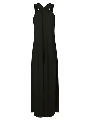 OLYMPIAH Sleeveless Halterneck Maxi Dress - Black