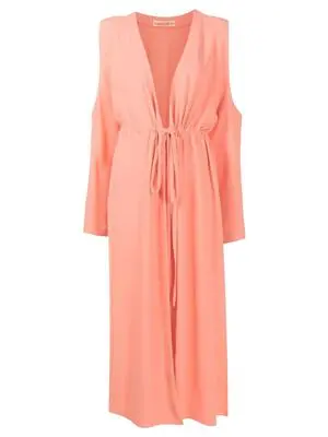 OLYMPIAH Jussi Cold-shoulder Midi Dress - Orange