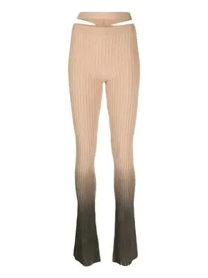 ANDREĀDAMO Ombré-effect Ribbed-knit Trousers - Neutrals