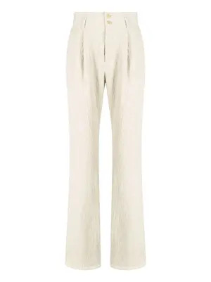 TAAKK Textured Straight-leg Trousers - Neutrals