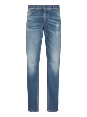 Balmain Mid-rise Slim-fit Jeans - Blue