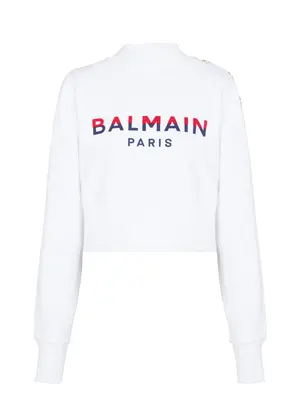 Balmain 3-buttons Logo-print Sweatshirt - White