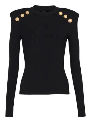Balmain Shoulder-pad Sweater - Black