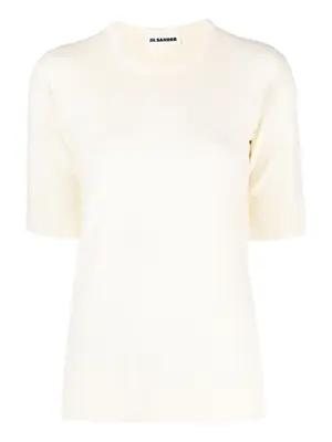 JIL SANDER Round-neck Knitted T-shirt - Neutrals