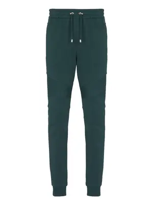 Balmain Ribbed-detail Drawstring Track Pants - Green