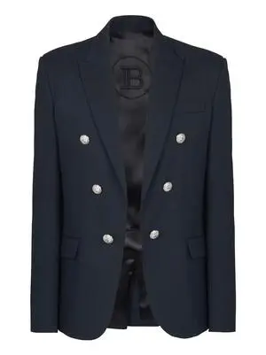 Balmain Button-detailed Wool Blazer - Blue