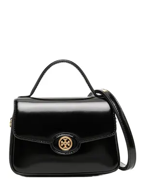 Tory Burch Robinson Spazzolato Shoulder Bag - Black
