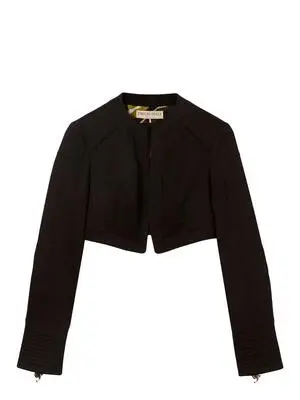 Emilio Pucci Band Collar Cropped Jacket - Black