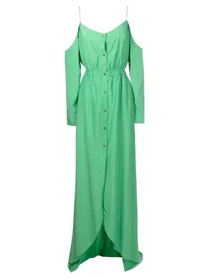 AMIR SLAMA Cold-shoulder Maxi Dress - Green