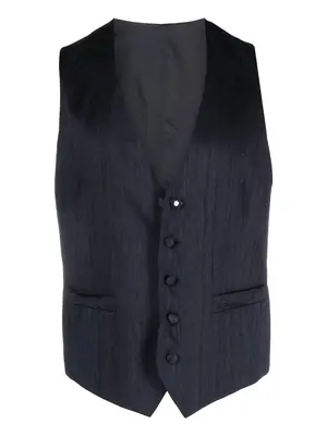 LARDINI Logo-patch Waistcoat - Blue