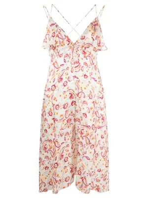 Isabel Marant Paysa Floral-print Midi Dress - White