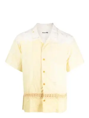 STORY MFG. Crochet-knit Short-sleeved Shirt - Yellow
