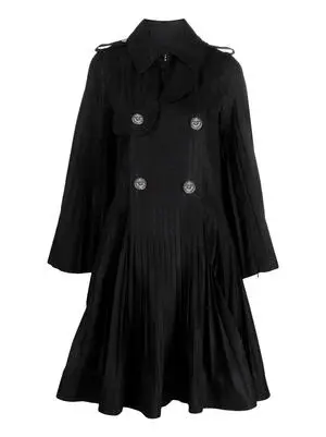 Sacai Double-breasted Peplum Coat - Black