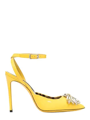 Philipp Plein Vernice 110mm Crystal-embellished Pumps - Yellow