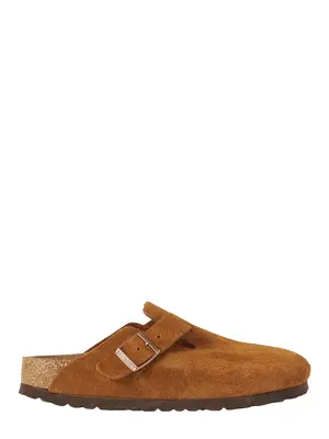 BIRKENSTOCK Birkenstock Boston Suede Clogs Tan
