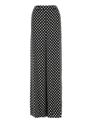 Saint Laurent Polka-dot Silk Trousers - Black