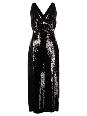 Khaite The Milo Sequinned Midi Dress - Black