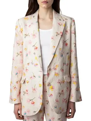 Zadig&Voltaire Floral Linen Blazer - Vanille
