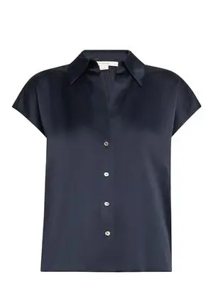 Vince Cap-sleeve Silk Blouse - Coastal