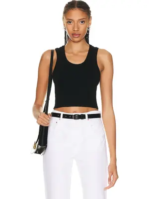 AGOLDE Cropped Poppy Tank - Black