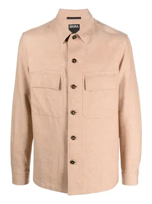 Zegna Long-sleeve Cashmere Jacket - Brown