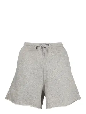 GANNI Embroidered-logo Drawstring Shorts - Grey