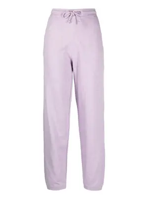 GANNI Tapered Organic Cotton Track Pants - Purple