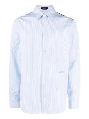 Versace Seashell Baroque Striped Shirt - Blue