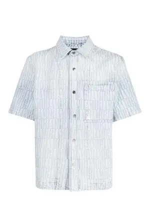 Amiri Jacquard-logo Denim Shirt - Blue