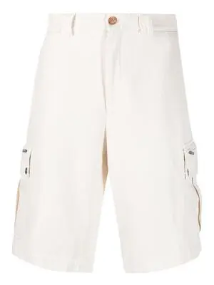 Brunello Cucinelli Cotton Cargo Shorts - White
