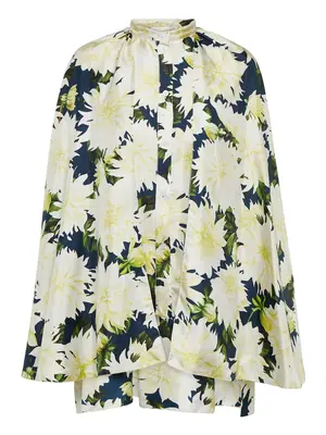 Oscar De La Renta Floral Blouse - White