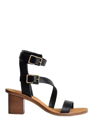 Zadig&Voltaire Cecilia Double Buckle Block Heel Sandals - Noir