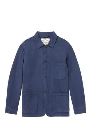Portuguese Flannel Labura Slim-fit Linen Jacket - Blue
