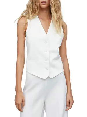 Mango MANGO V-Neck Waistcoat Off White