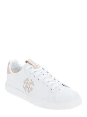 Tory Burch Double T Howell Court Sneakers - Titanium White/shell Pink