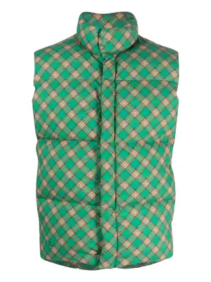 ERL Checked Padded Gilet - Green