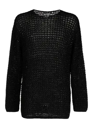 SAPIO Long-sleeves Open-knit Jumper - Black