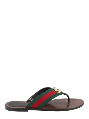 Gucci Gucci Web Thong Sandals Nero