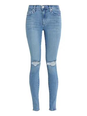 Nobody Denim Cult Distressed Skinny Jeans - Mid Denim
