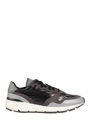 John Elliott Edition One Shell Leather And Suede Lace Up Sneakers - Black